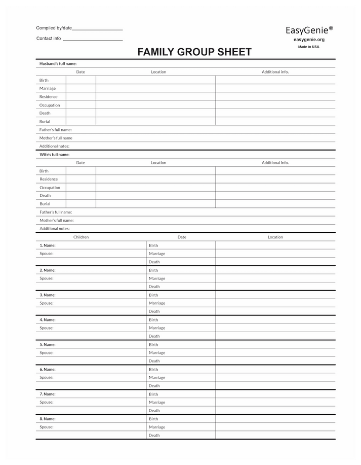 Genealogy Forms Starter Kit | Blank Genealogy Forms (7 types/40 sheets ...