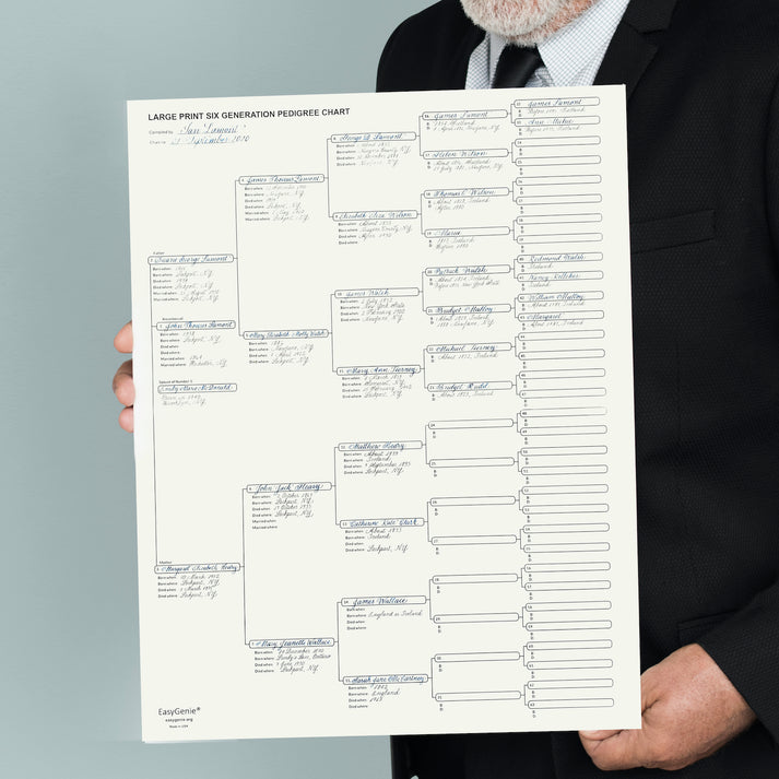 LARGE PRINT Genealogy Charts & Forms Bundle – EasyGenie