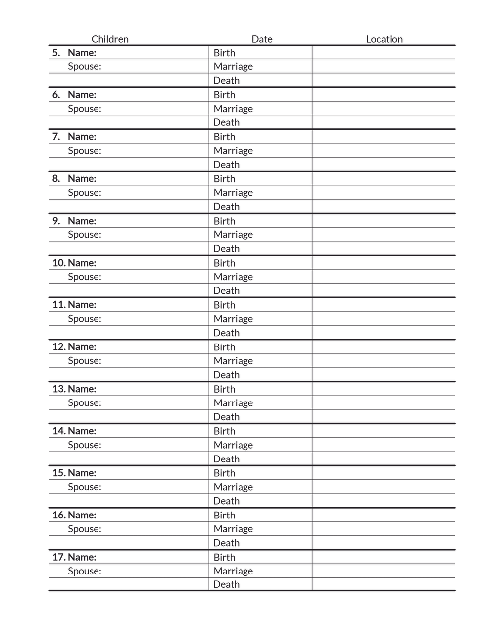 Family Group Sheets for Genealogists (30 LARGE PRINT sheets) – EasyGenie